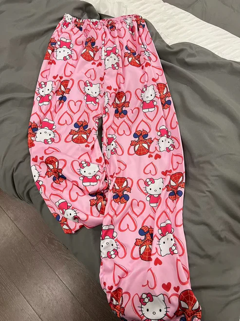 Hello Kitty Spiderman Pajama Pants Sleepwear – Pink Heart