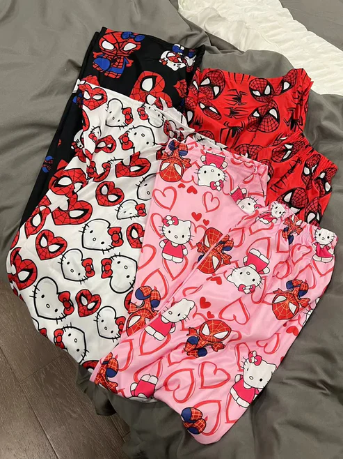 Hello Kitty Spiderman Pajama Pants Sleepwear – Pink Heart