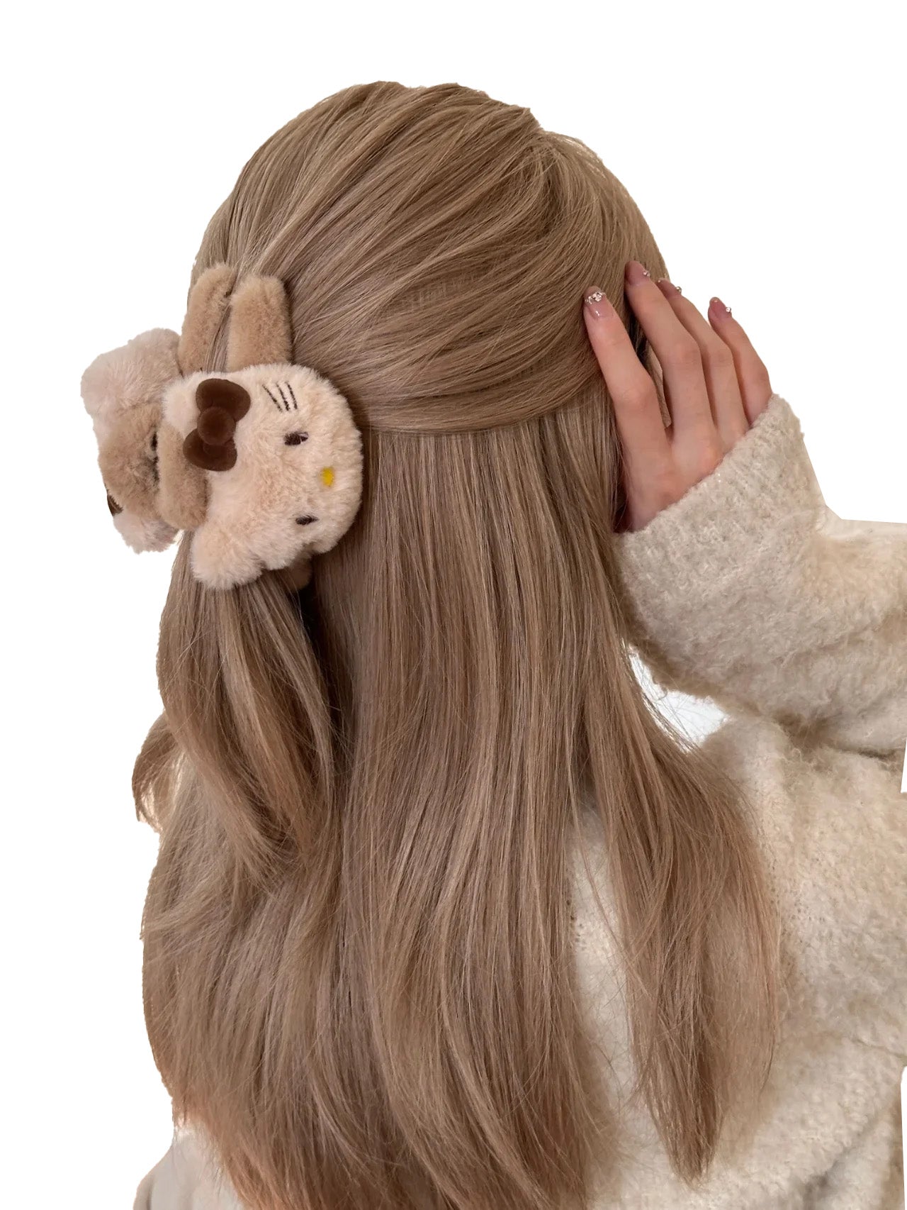 Hello Kitty Plush Claw Clip 2Pcs – Pink Heart